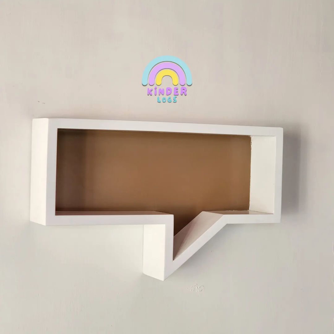 Callout Wall-Hanging Shelf - White + Chocolate Brown - Buy At Kinder Logs