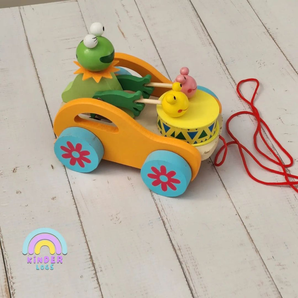 Froggy Pull Along Wooden Toy For Toddlers - Buy At Kinder Logs