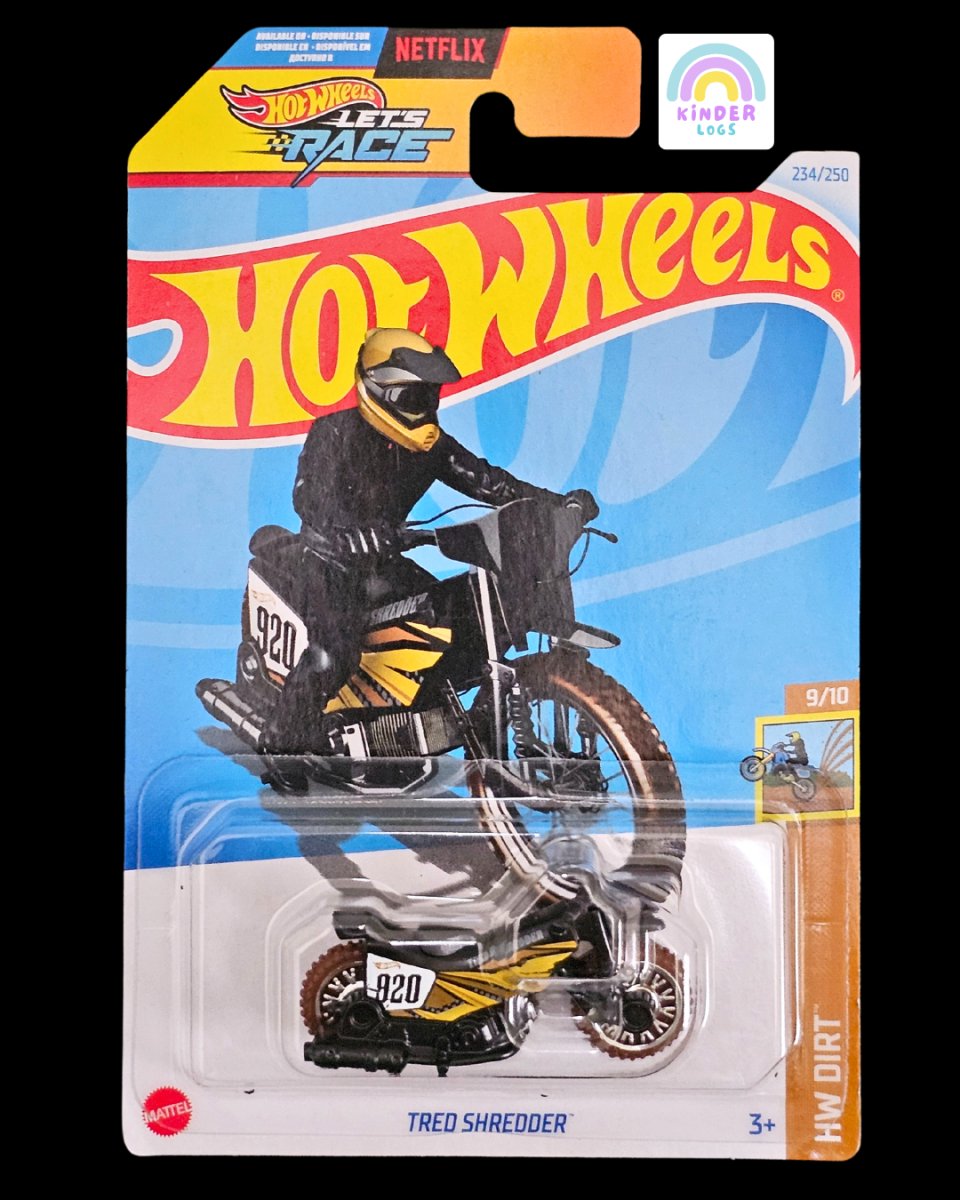 Hot Wheels Tred Shredder Dirt Bike (Black) | Kinder Logs