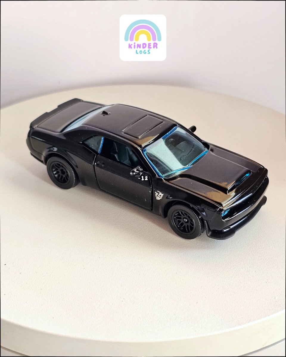 Majorette Dodge Challenger SRT Demon Black Edition (Uncarded) | Kinder Logs