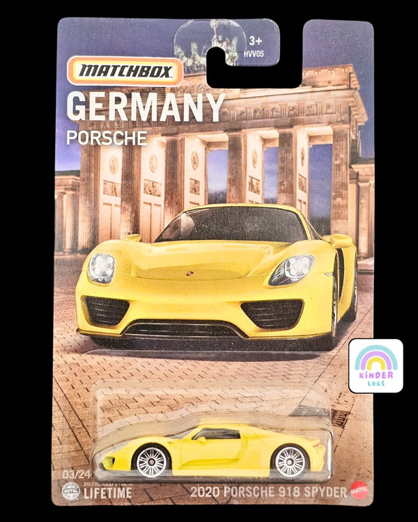 Matchbox 2020 Porsche 918 Spyder - Germany Series - Buy At Kinder Logs