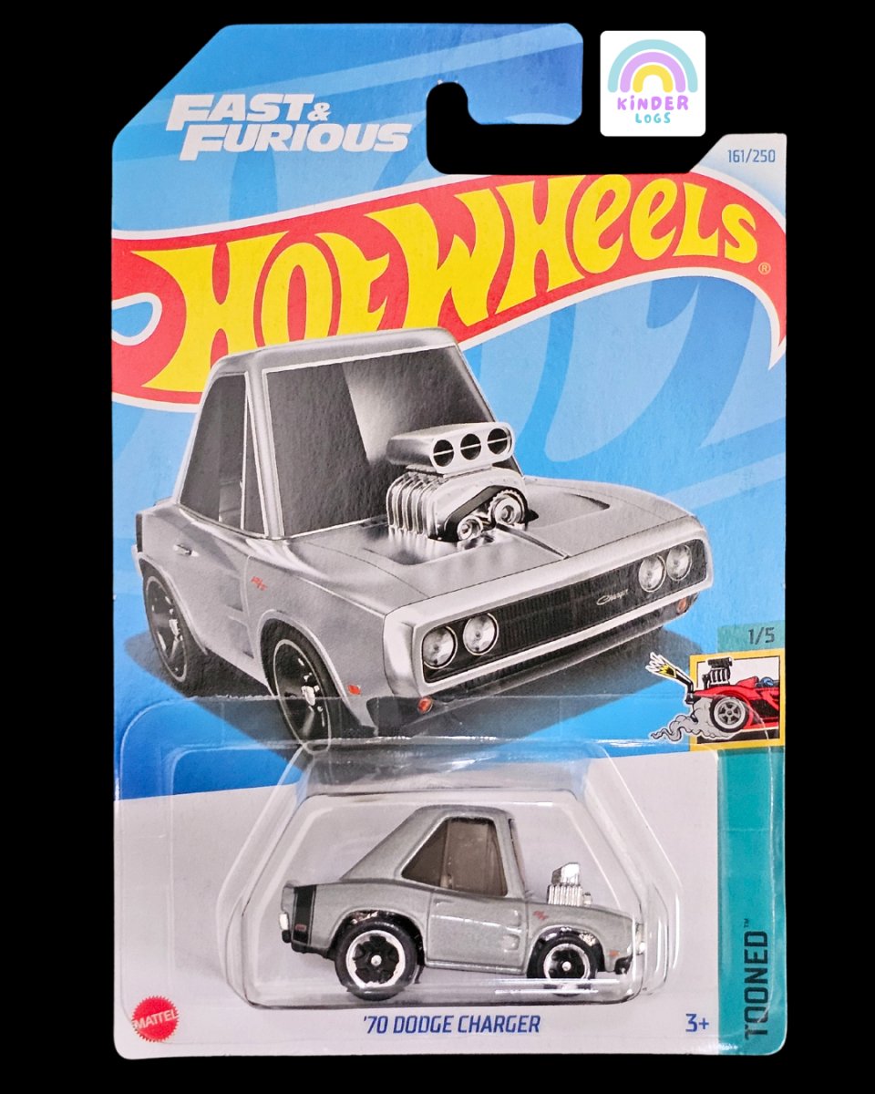 Tooned Hot Wheels 1970 Dodge Charger(Grey) | Kinder Logs